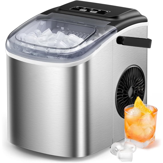 Ice Makers Countertop, 9 Cubes Ready in 6 Mins, 26lbs in 24Hrs, Self ...