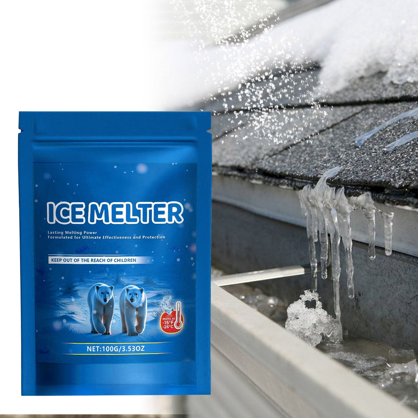 Ice Melt - 100g Snow Melting Solution for Deicing,Safe and Fast Acting ...