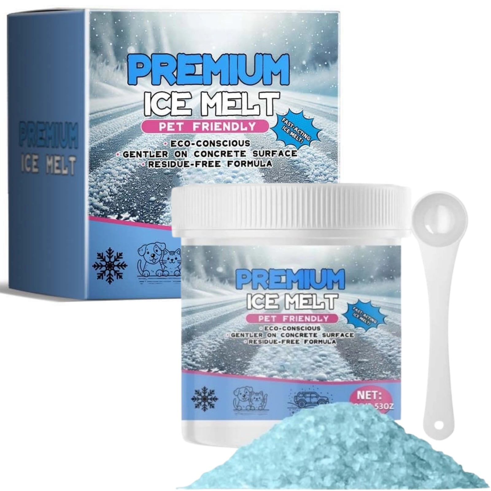 Ice Melt, Pet-Friendly Ice Melt – Fast-Acting Magnesiums Chloride ...