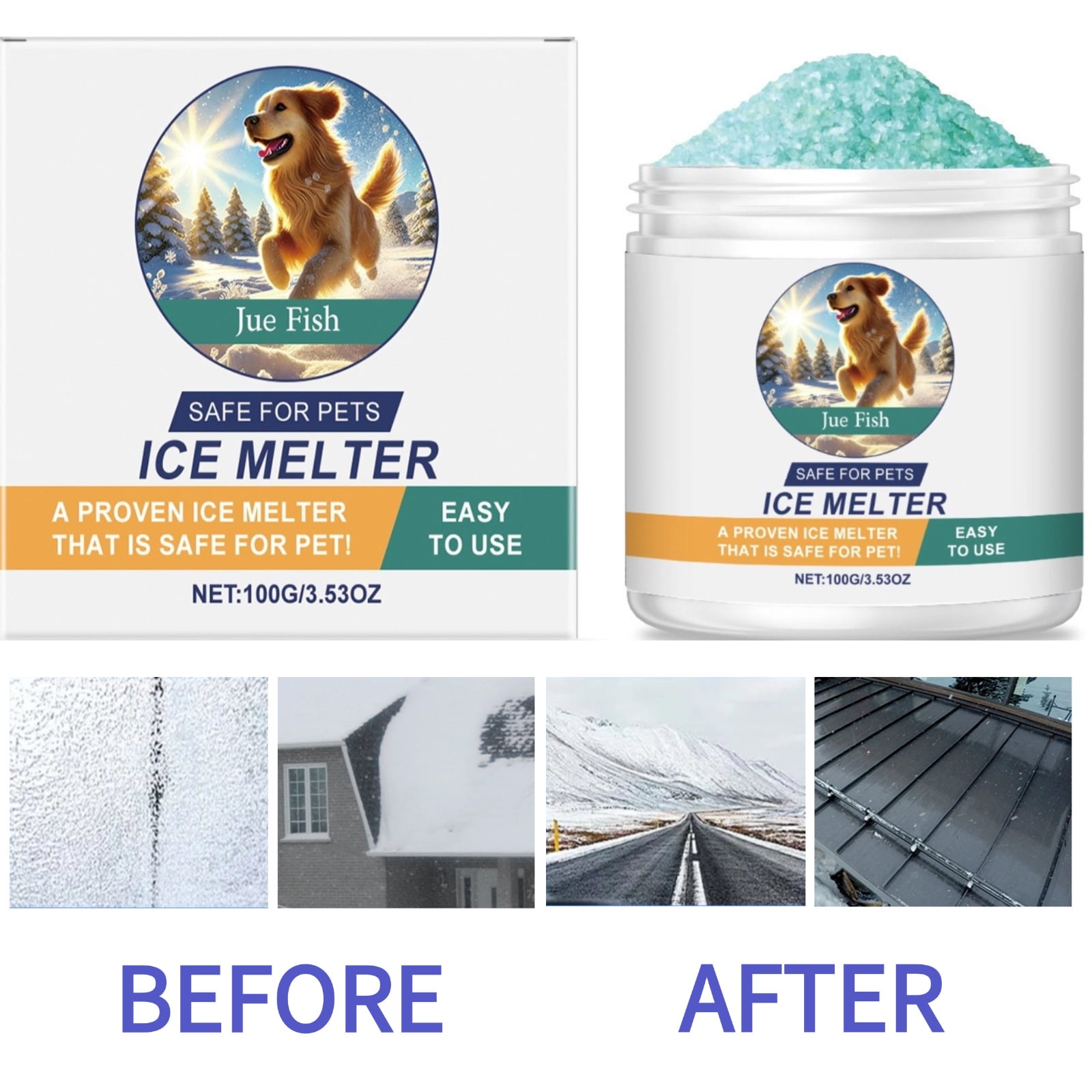 Ice Melt Salt – Pet-Safe & Concrete-Friendly Ice Melter, Quickly ...