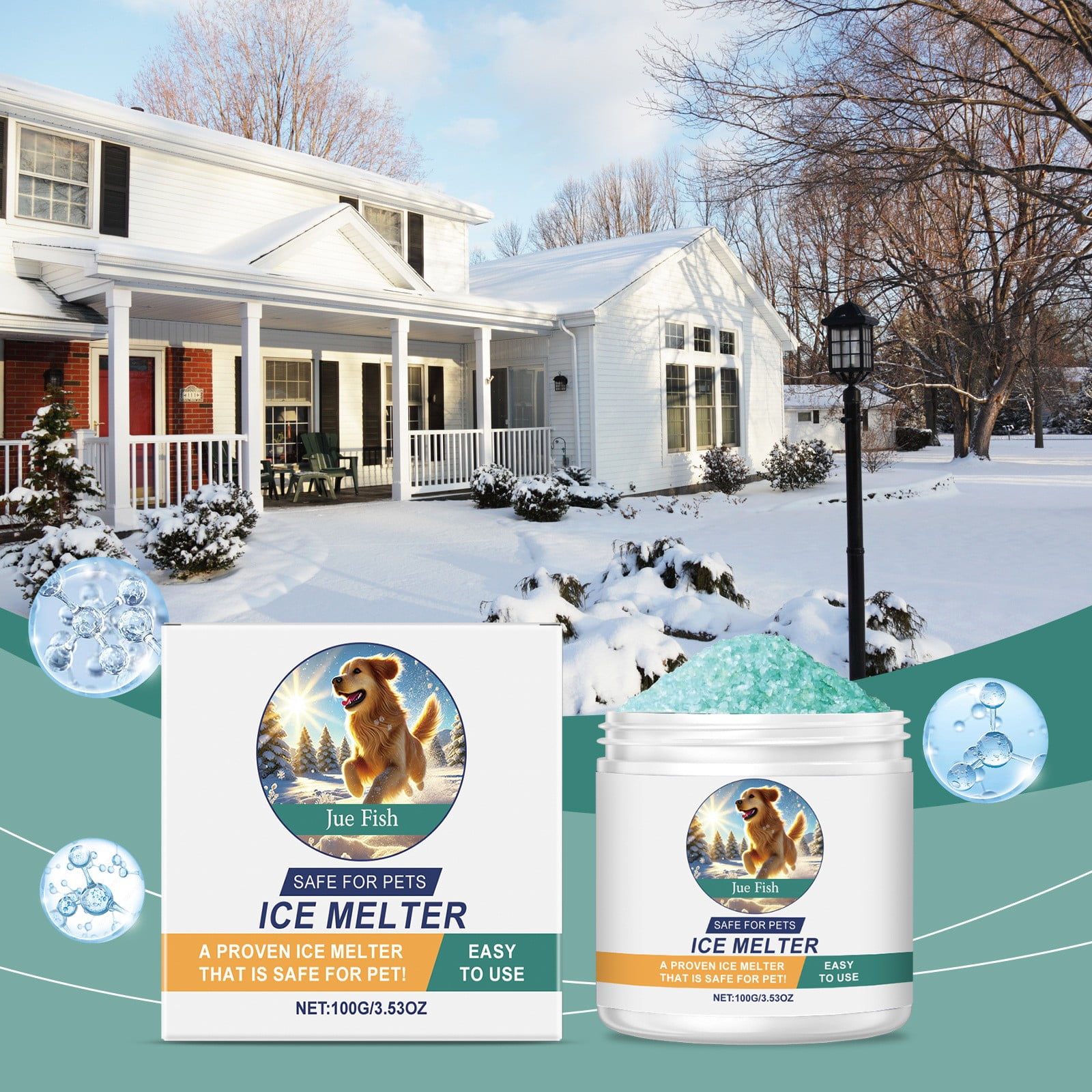 Ice Melt Salt Safe for Concrete & Pets, Pet-Friendly Snow Removal ...