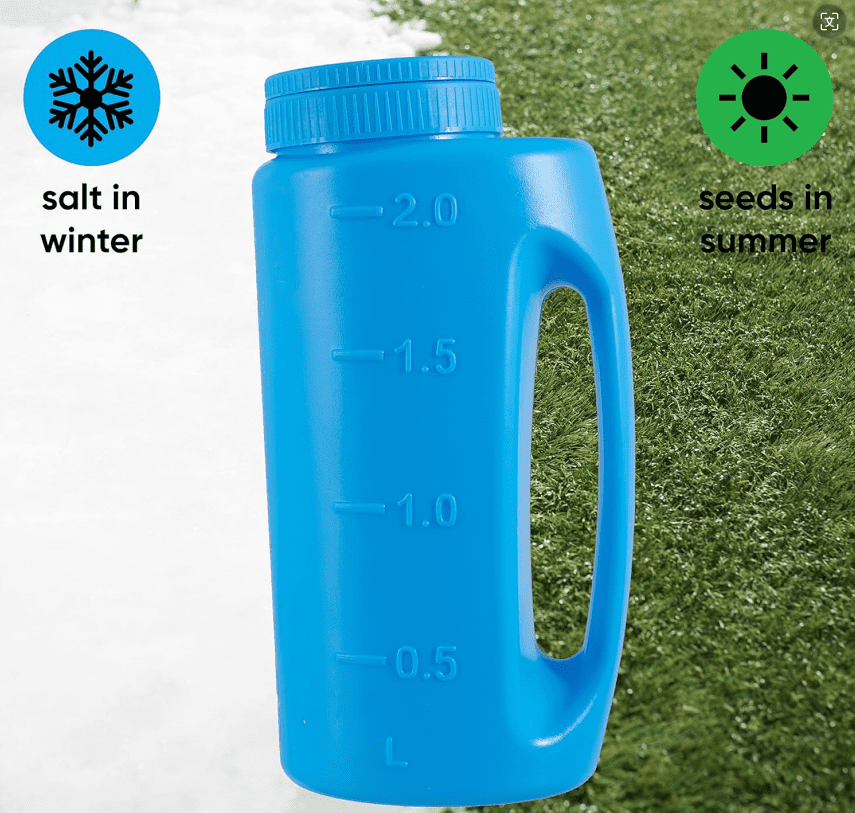 Ice Melt Salt Spreader Handheld Shaker for Lawn Seed, Salt, Ice Melt ...