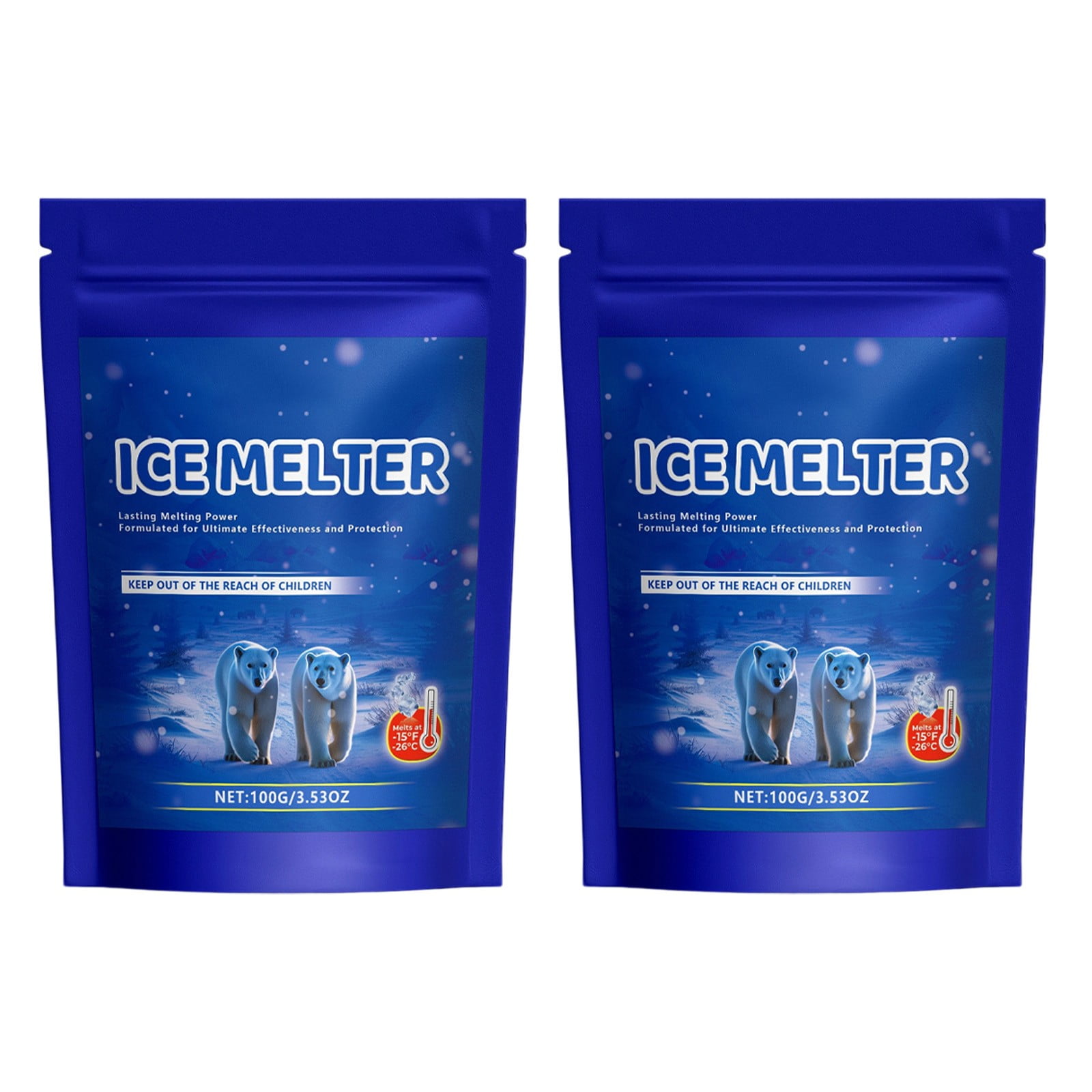 Ice Melter Blend Ice Melt, Green-Coated Deicer Crystals, 3.53oz(100g ...