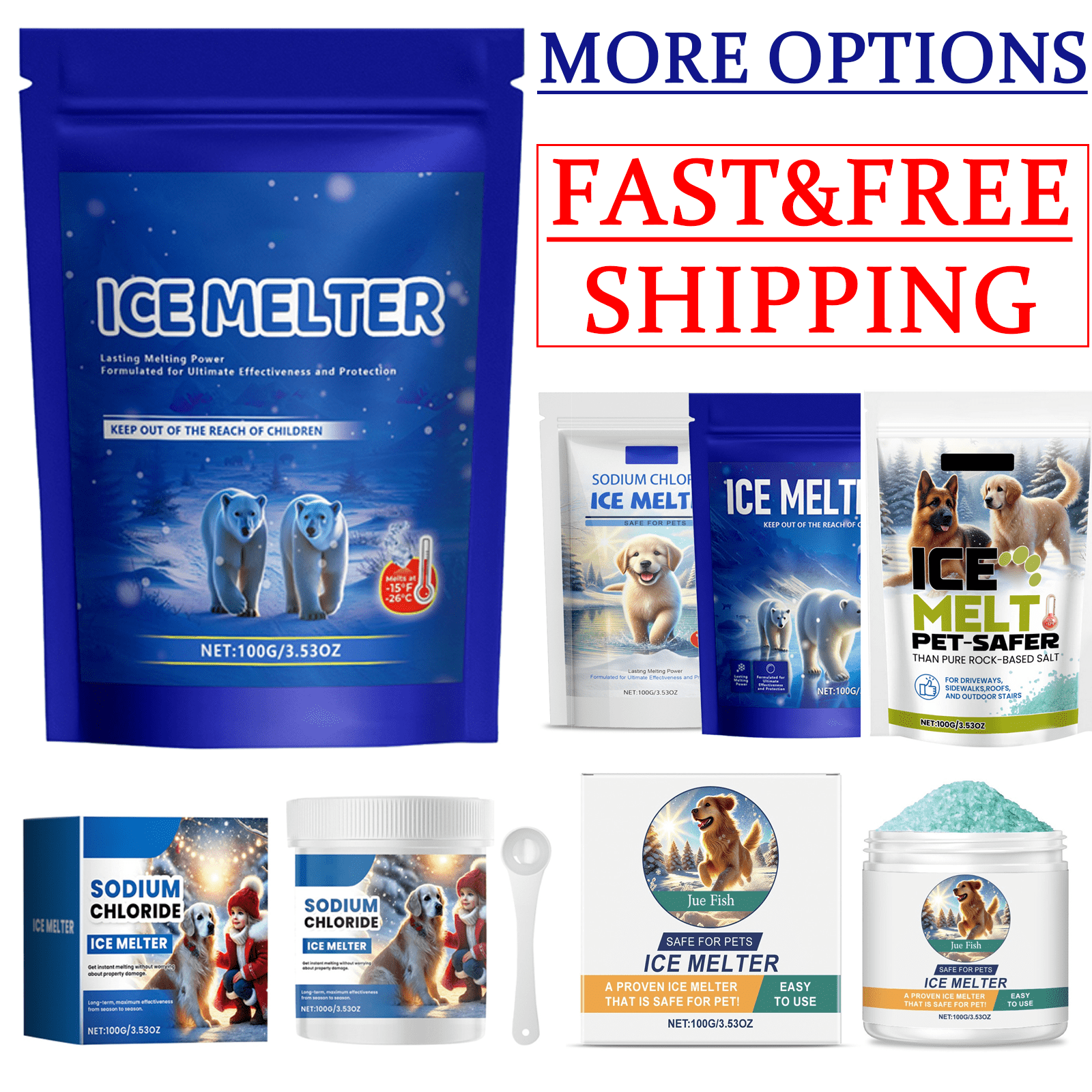 Ice Melting Salt Pet Friendly, Ice Melting Salt Ice Melter Safe for ...