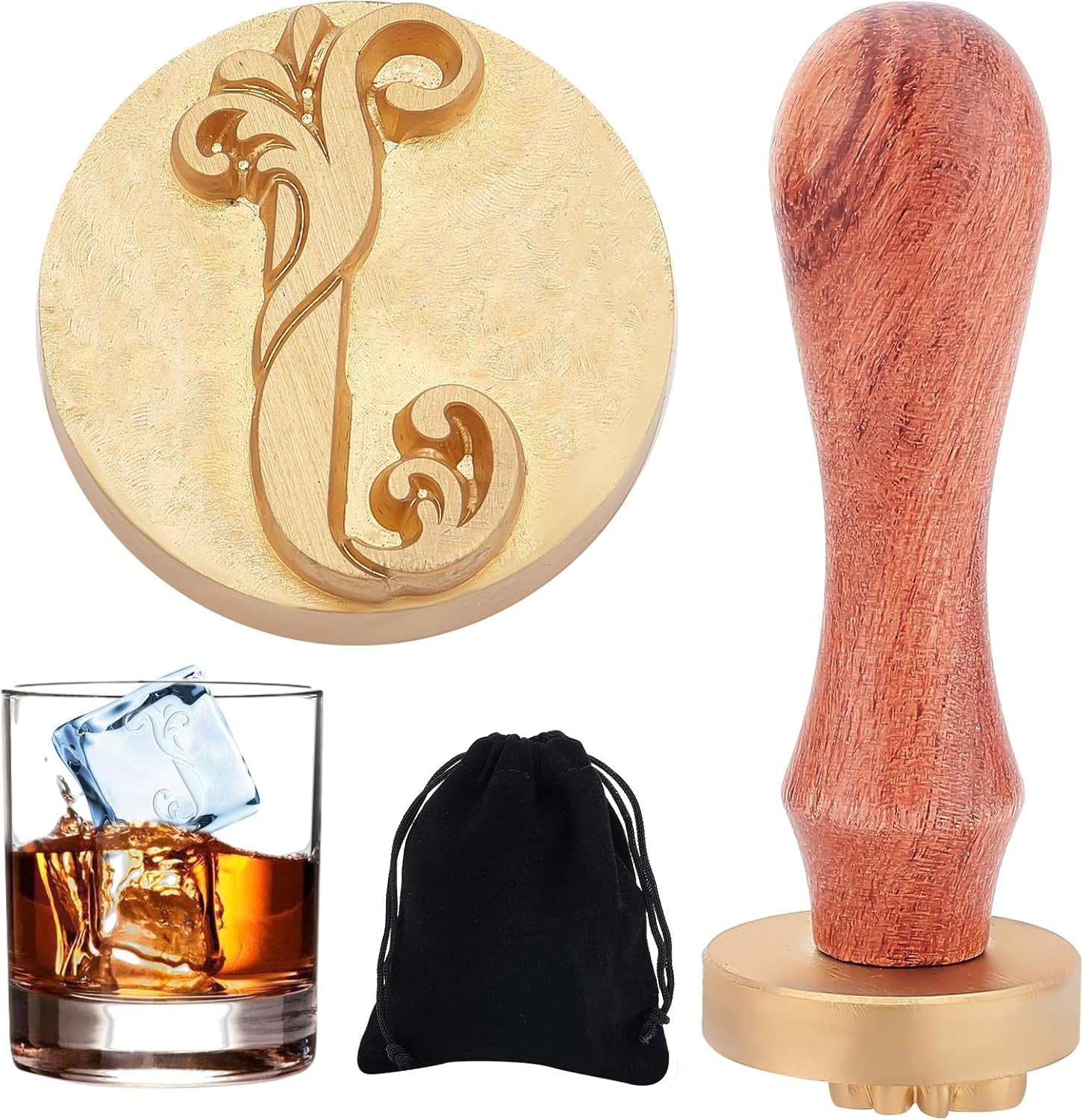 Ice Mould Initial J Ice Cube Stamp Ice Branding Stamp with Removable ...