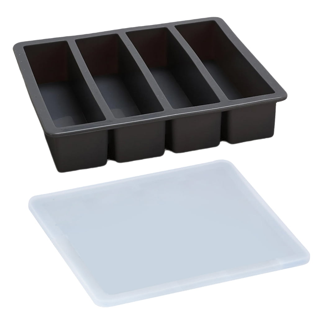 Ice Moulds for Chill Beverages 4 Grids Ice Cube Tray Food Grade Ice ...
