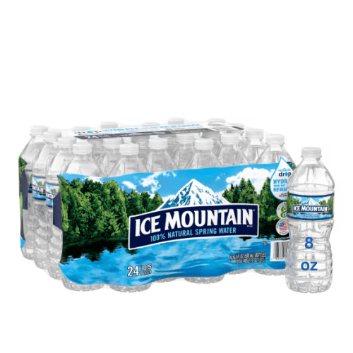 Ice Mountain 100% Natural Spring Water, 8 fl oz Bottles, 24 Pack – Pure ...