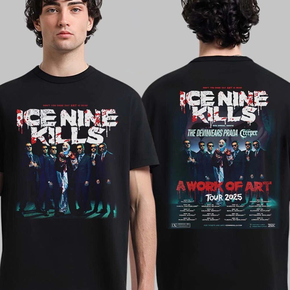 Ice Nine Kills A Work Of Art Tour 2025 UK Tour Dates T-Shirt, Hell Of A ...