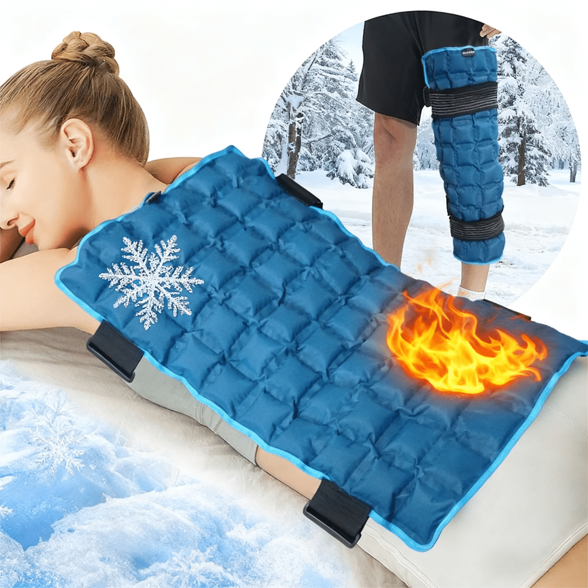 Ice Pack Wrap for Back Pain, 13x22 Inch Reusable Gel Hot Cold Therapy ...