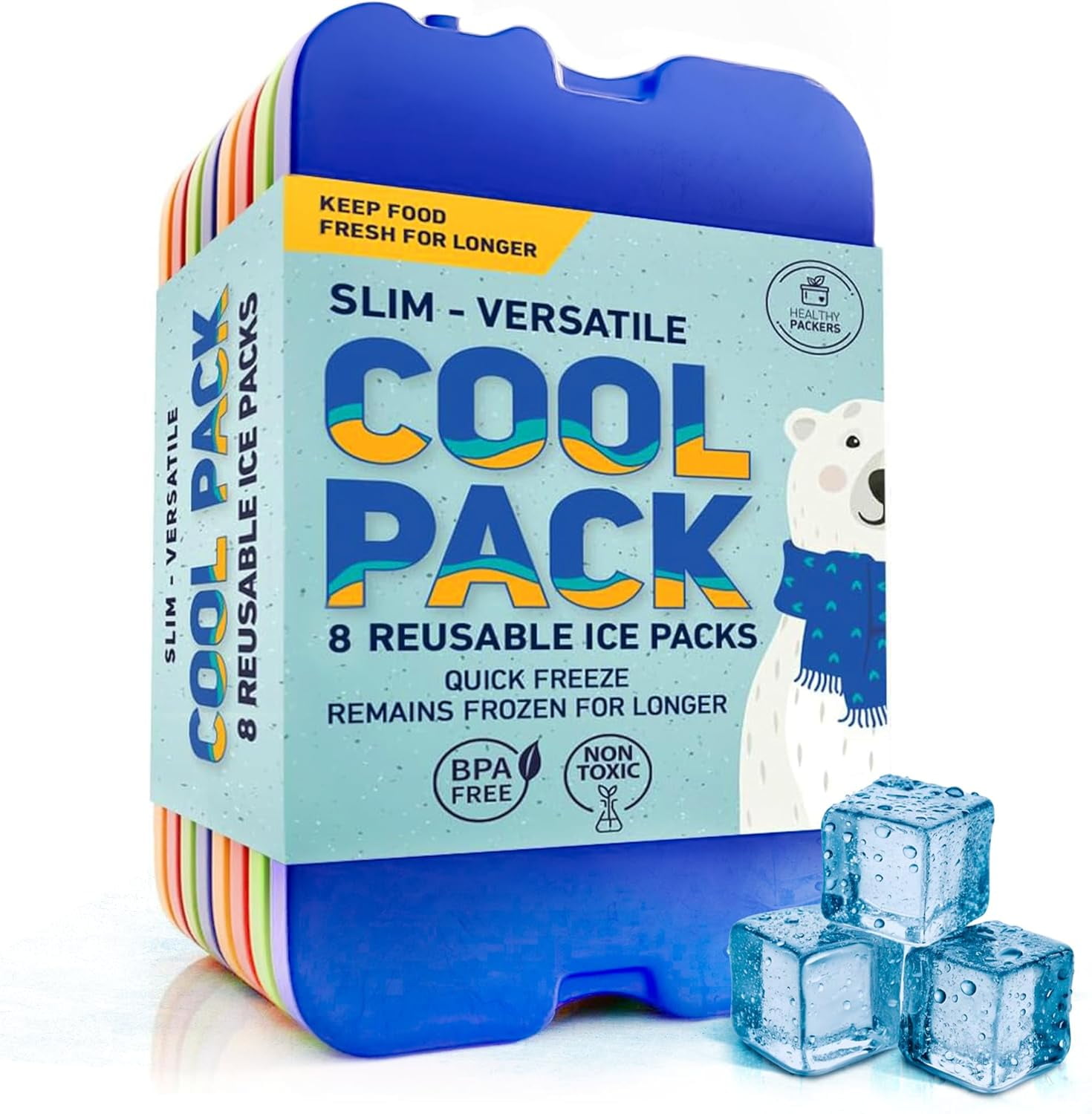Ice Packs for Lunch Bags - Original Cool Pack | Slim & Long-Lasting ...