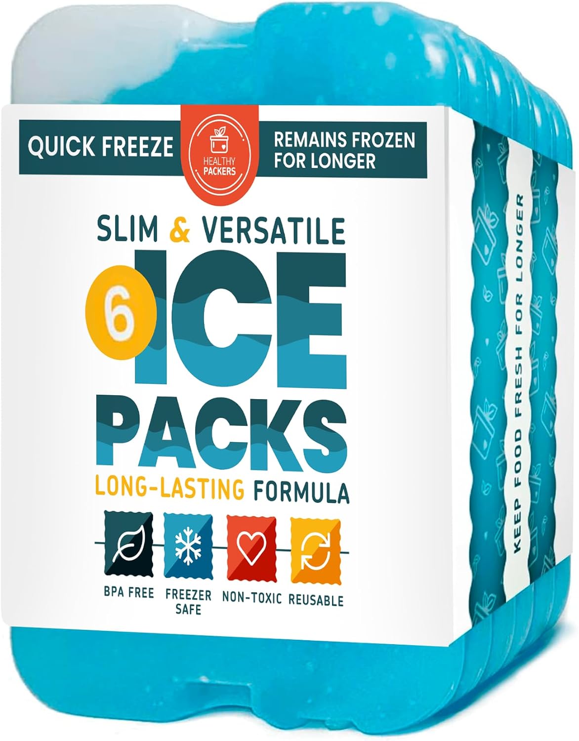 Ice Packs for Lunch Boxes & Coolers - Freezer Packs - Original Cool ...