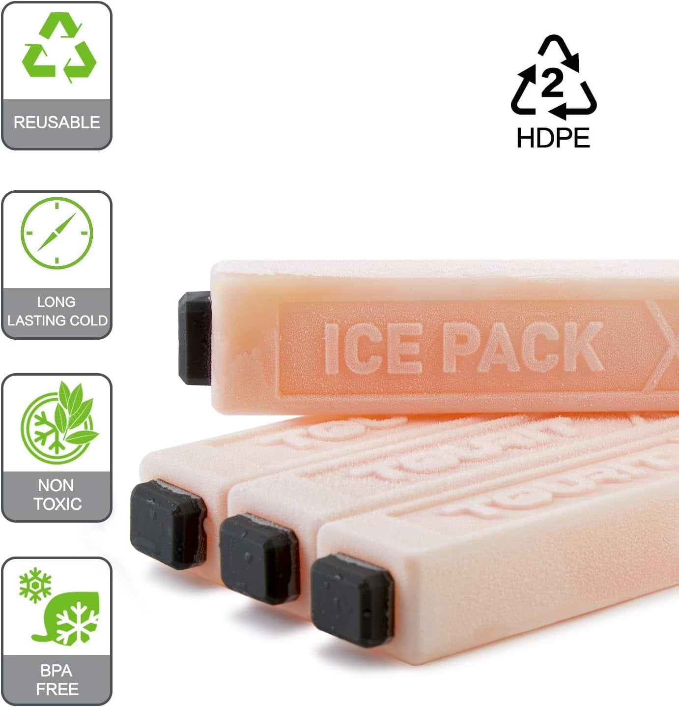 Ice Packs for Coolers Reusable Long Lasting Freezer Packs for Lunch ...