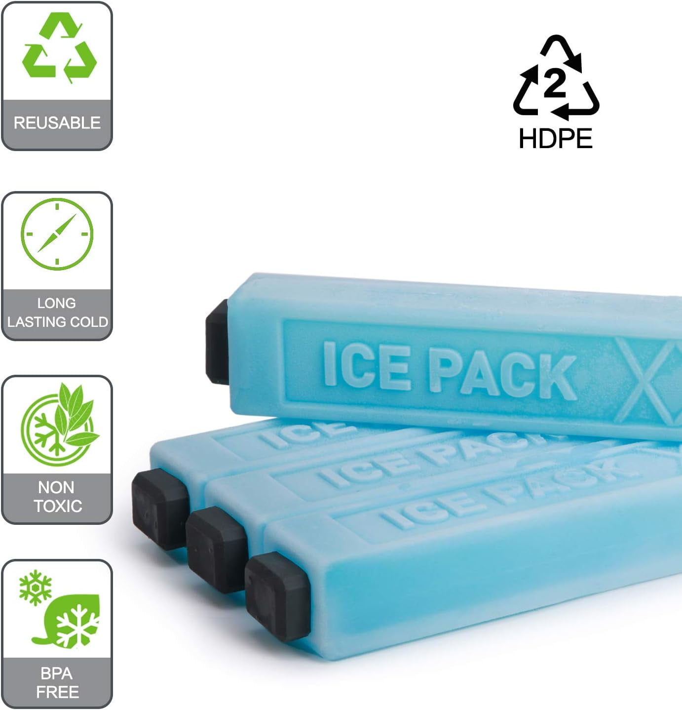 Ice Packs for Coolers Reusable Long Lasting Freezer Packs for Lunch ...