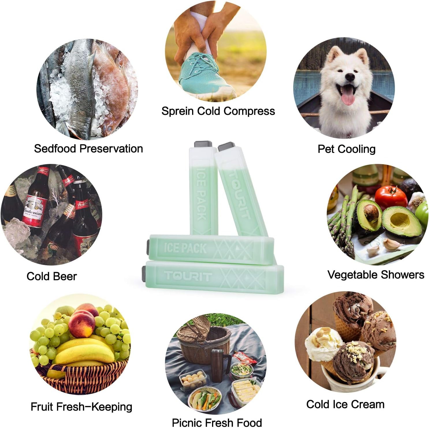 Ice Packs for Coolers Reusable Long Lasting Freezer Packs for Lunch ...