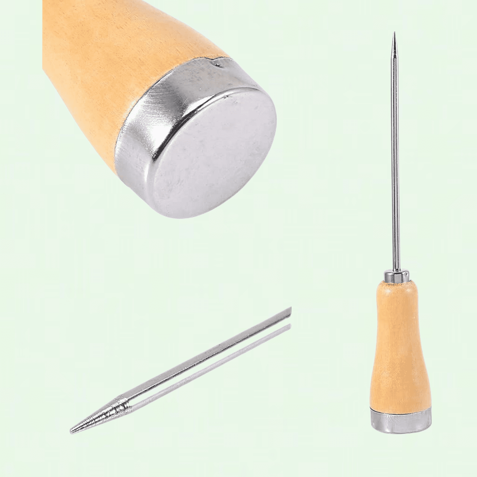 Ice Pick with Wooden Handle, Stainless Steel Icepick and Sheath for ...