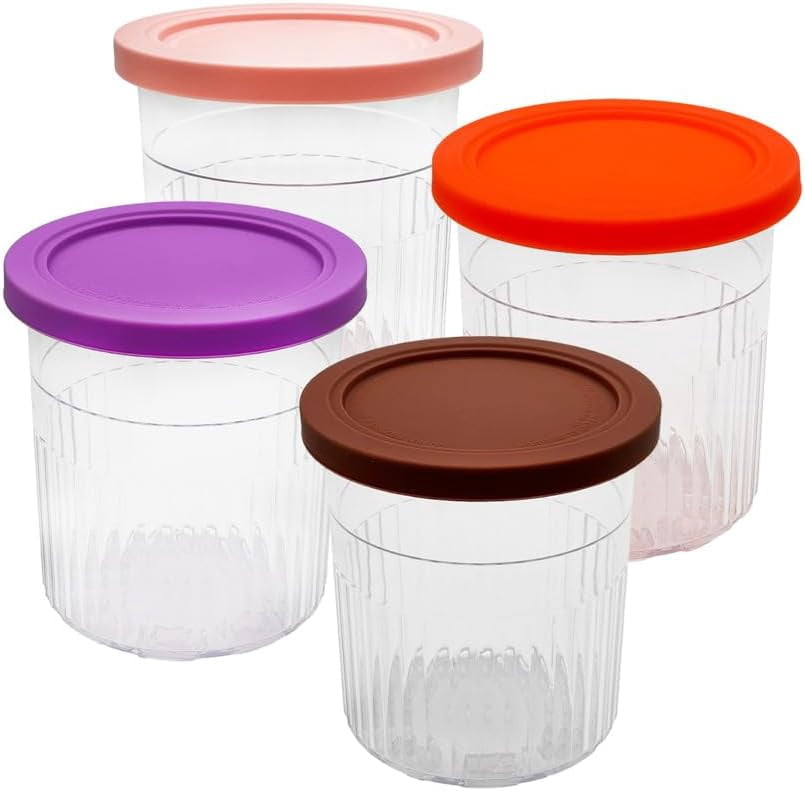 Ice Pint Containers,Compatible with NC501 CREAMi Deluxe 11-in-1 Ice ...