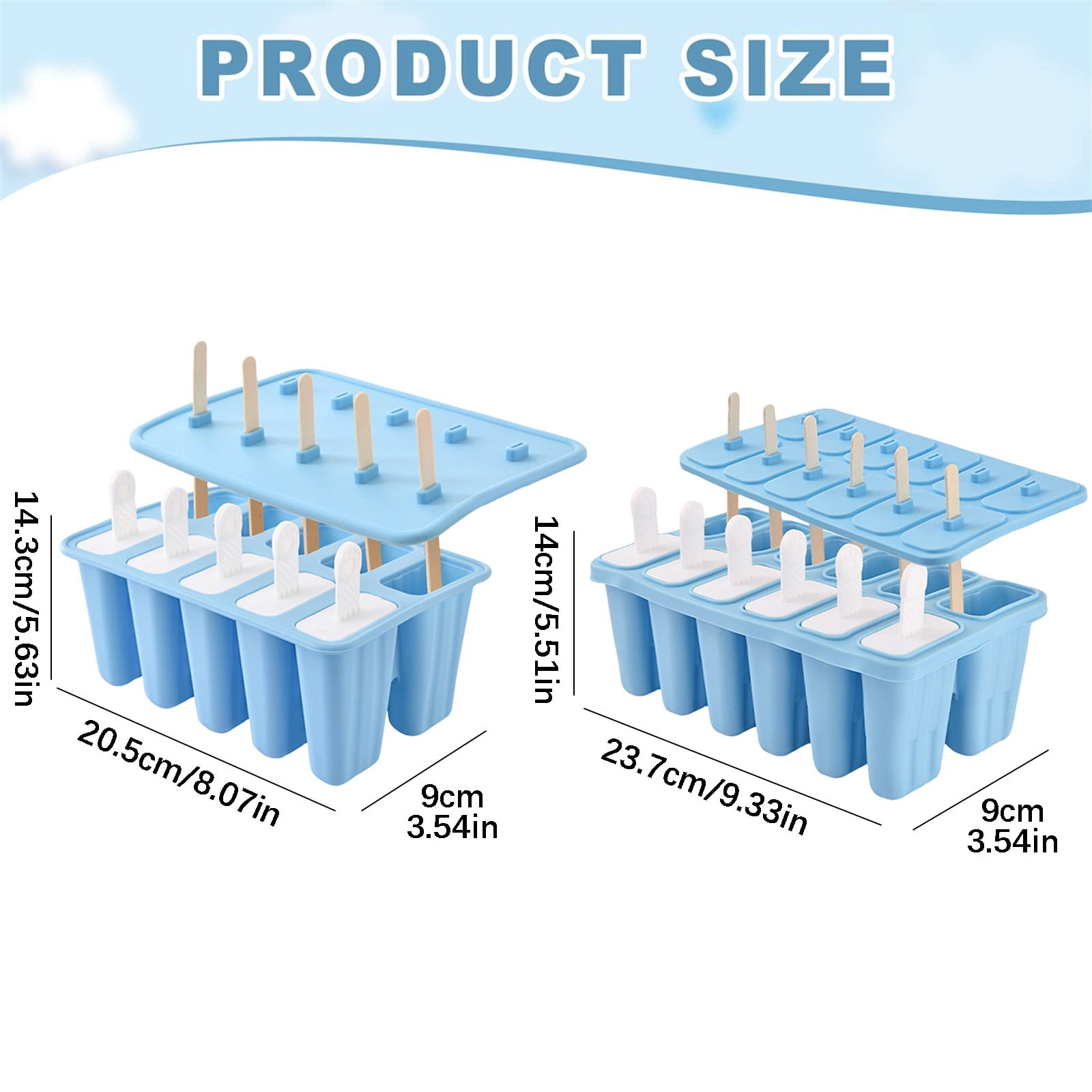 Ice Pop Mold, Silicone Ice Cream Mold Set, 12 Cavity Popsicle Mold, Ice ...