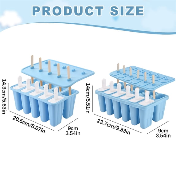 Ice Pop Mold, Silicone Ice Cream Mold Set, 12 Cavity Popsicle Mold, Ice ...