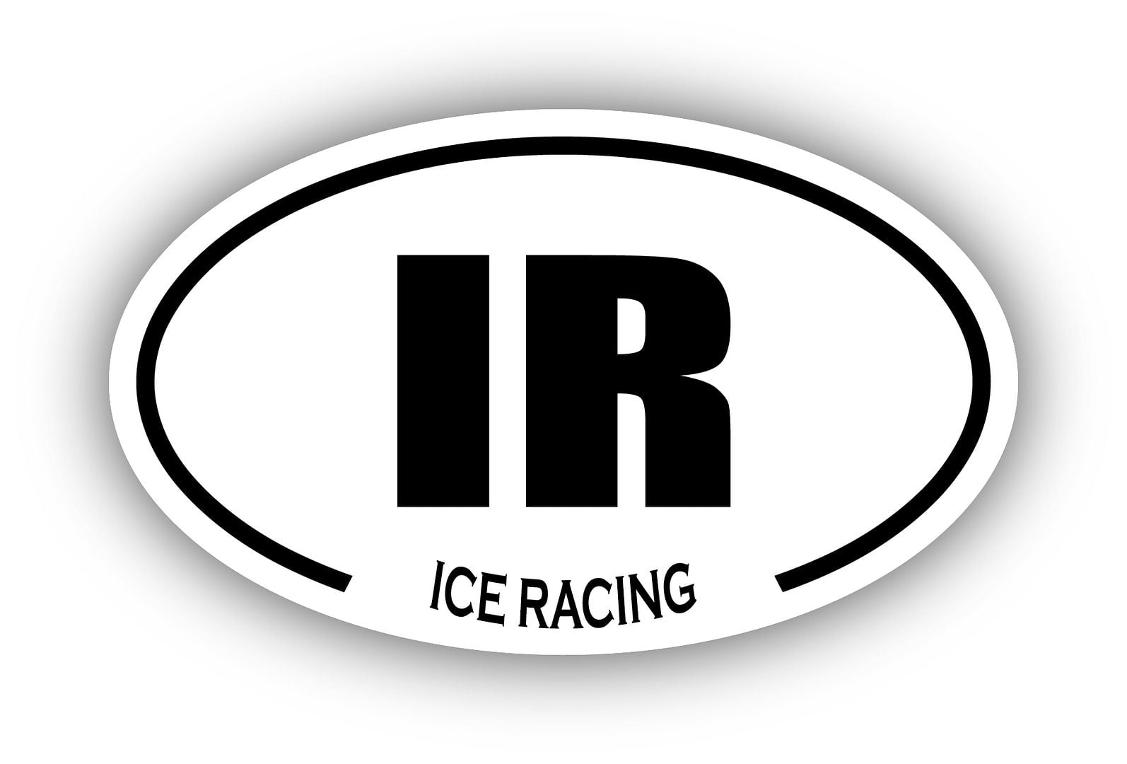 Ice Racing IR Oval Bumper Sticker 3M Vinyl Decal 3 in x 5 in - Walmart.com