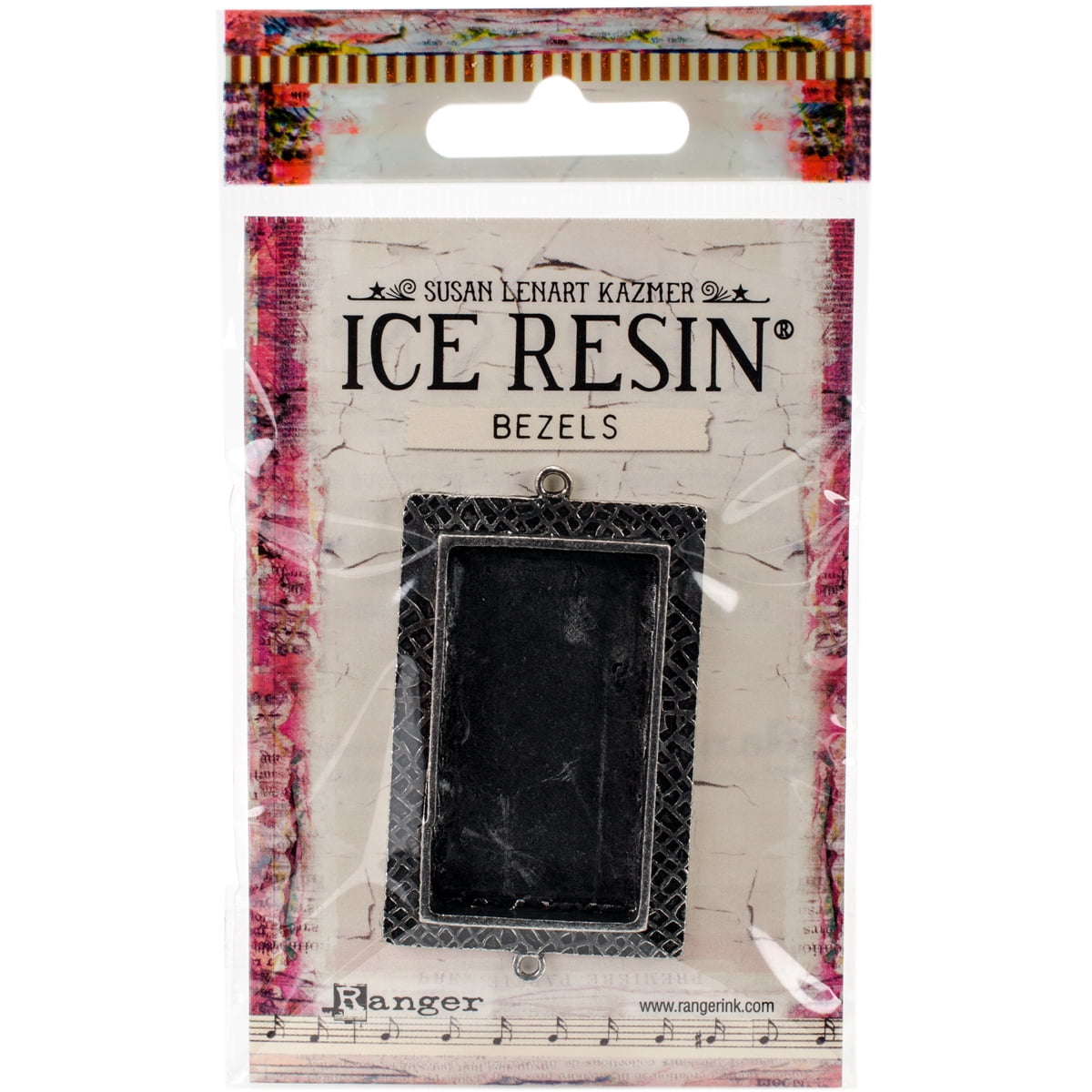 Ice Resin Milan Bezels Closed Back Rectangle Large-Antique Silver ...