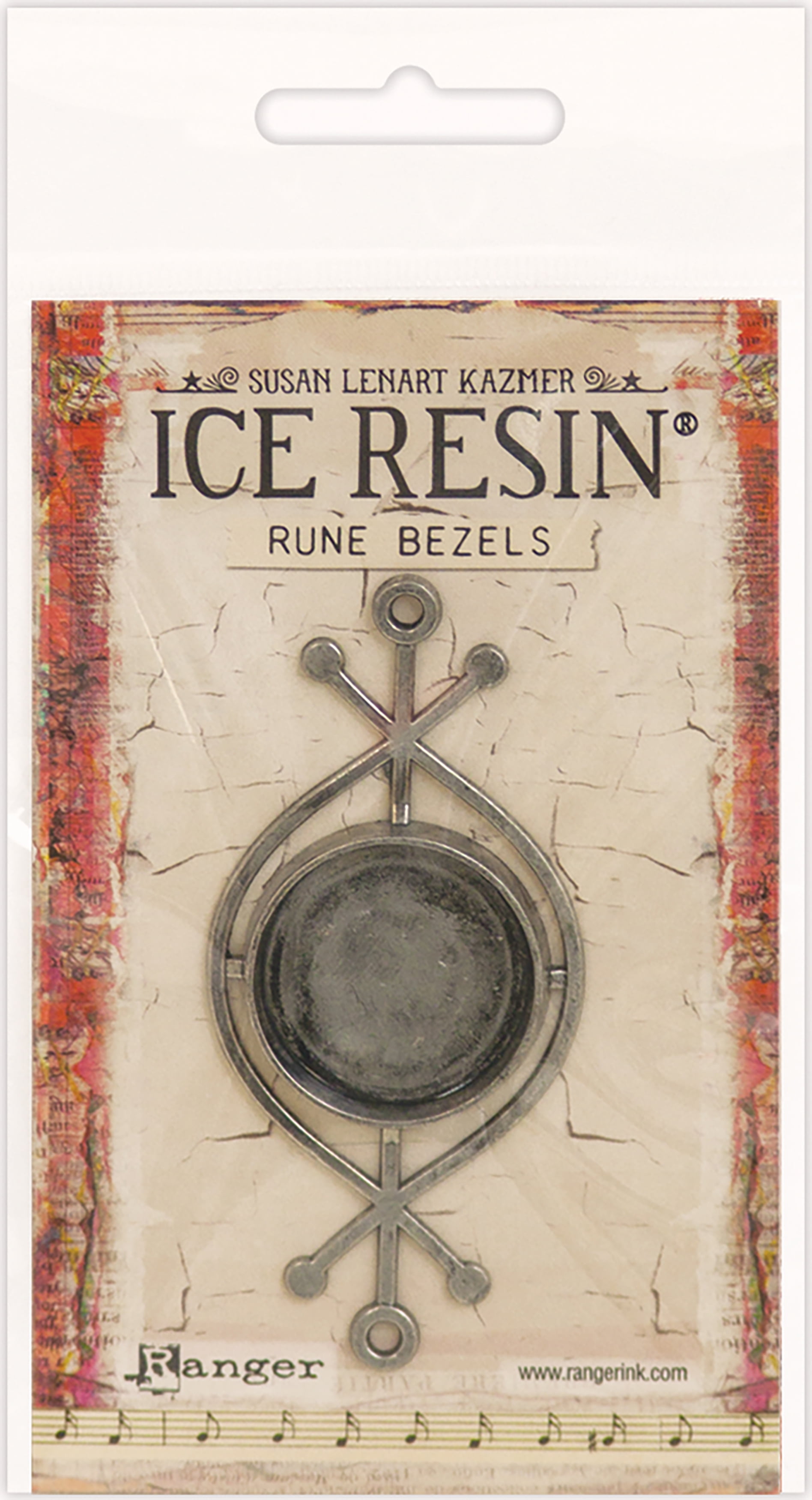 Ice Resin Rune Bezel Round-Antique Silver - Walmart.com