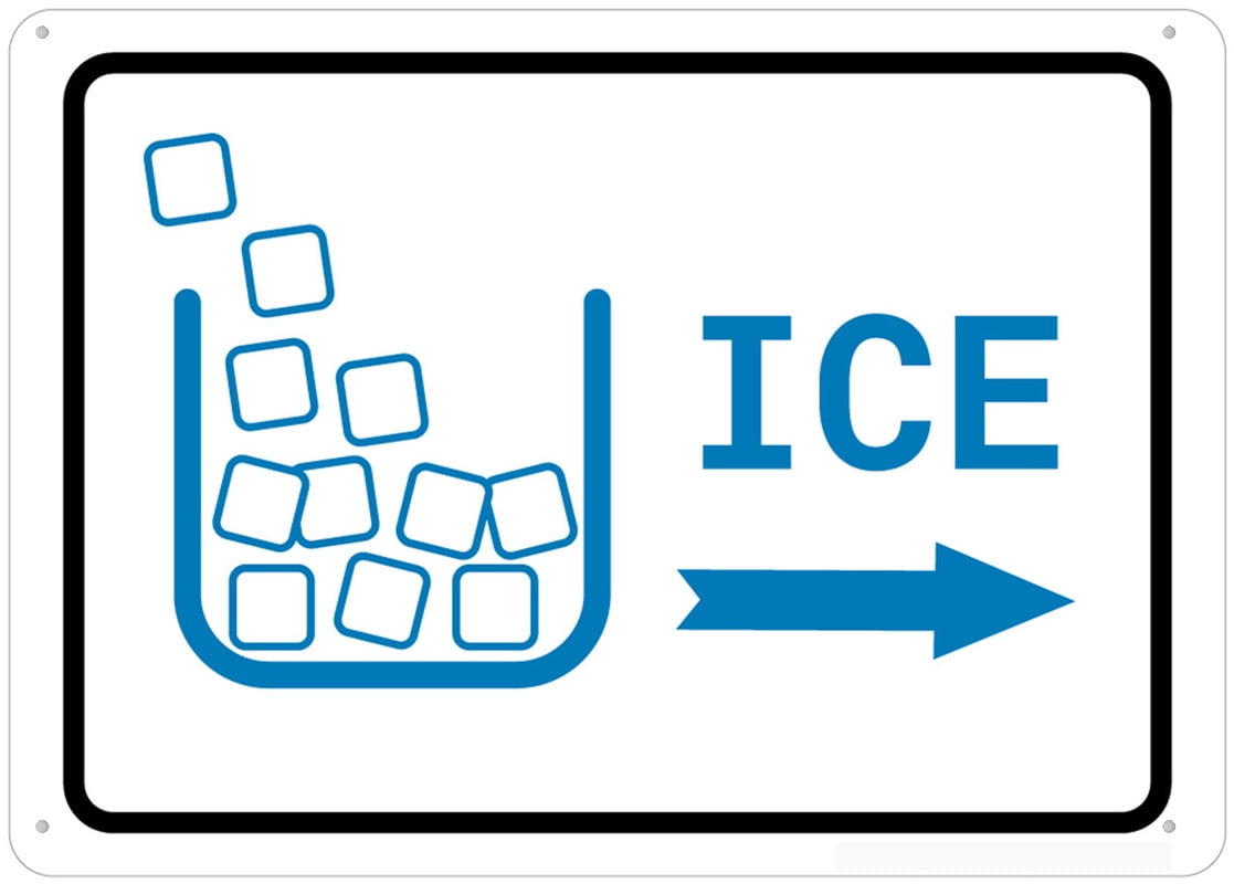 Ice Right Arrow Sign Metal 12X8 Inch Rust Free Aluminum, Uv Printed ...