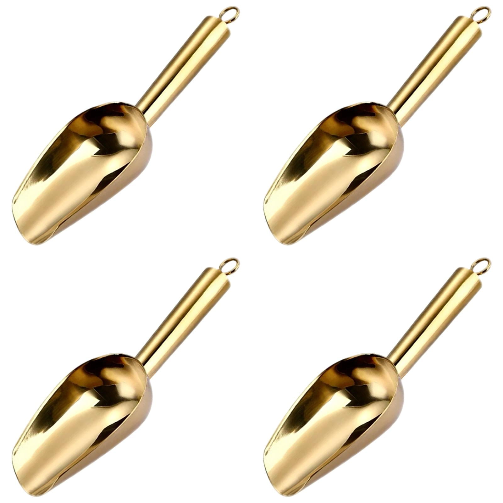 Ice Scoop Set of 4，Rainbow Stainless Steel Scoops for Candy/Flour/Sugar ...