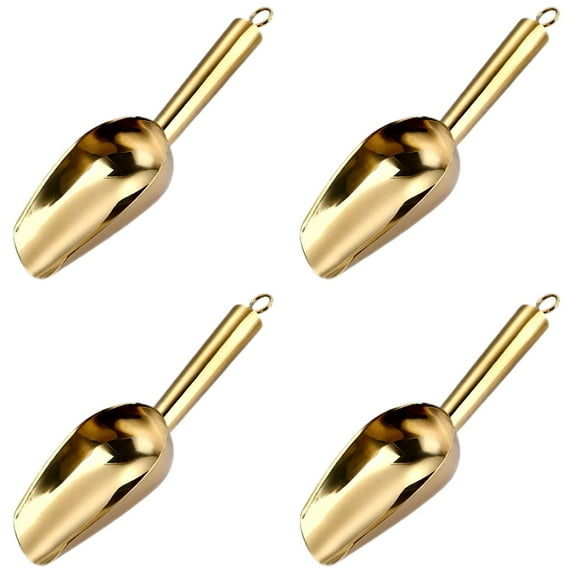 Ice Scoop Set of 4，Rainbow Stainless Steel Scoops for Candy/Flour/Sugar ...