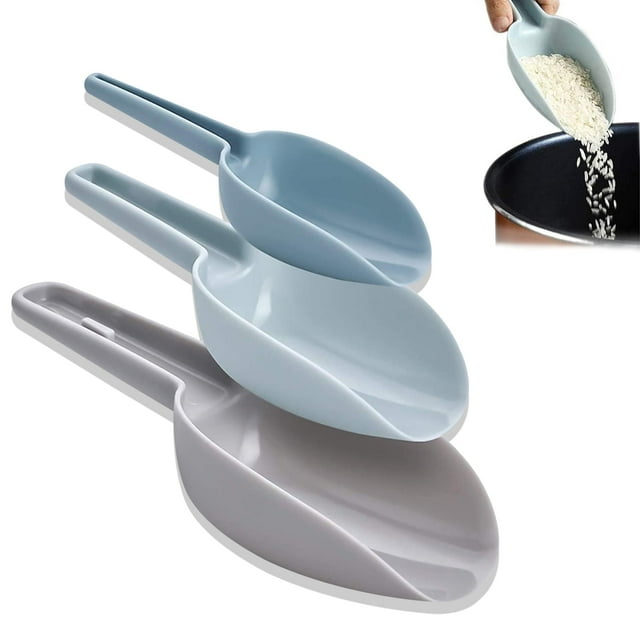 Ice Scoop Set of 3, Multi Purpose Plastic Kitchen Scoops & Bar Scoop ...