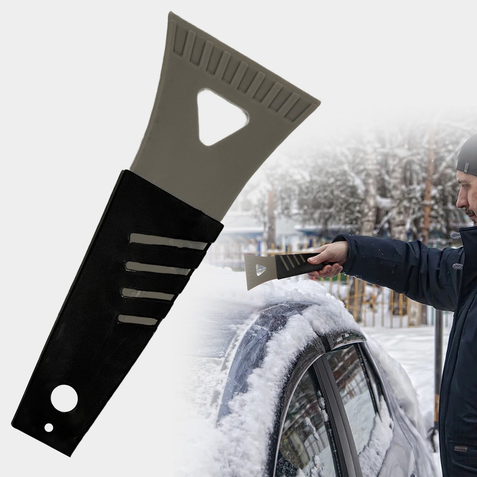 Ice Scraper for Car Windshield Plastic Frost Ice,Plastic,Gray 7-Inch ...