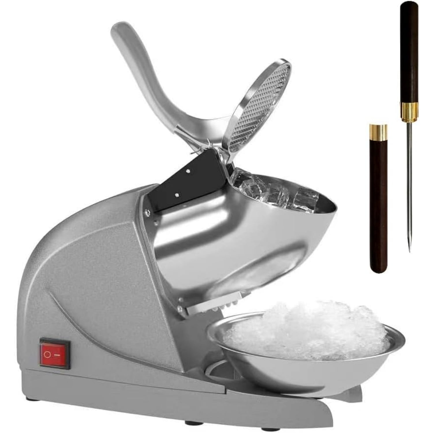 Ice Shaver Prevent Splash Snow Cone Machine, Electric 3 Blades Shaved ...