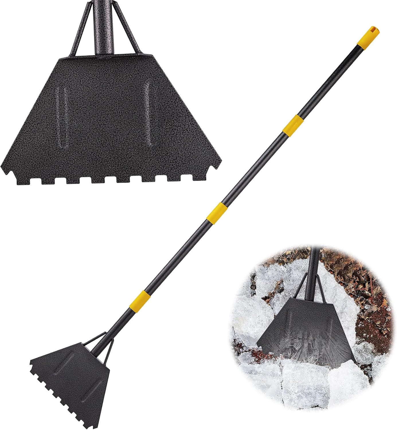 Ice Shovel with Long Handle Adjustable 32-60 Inches, Heavy Duty Ice ...