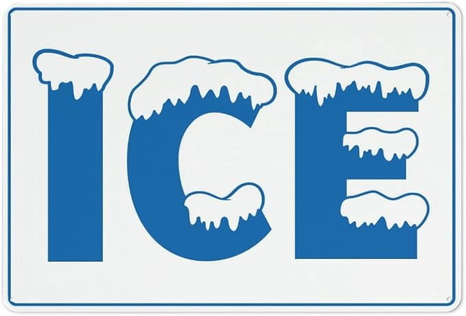 Ice Sign Outdoor Signs Wall Decor Warning Plaque 8x12 Inch Aluminum,Tin ...