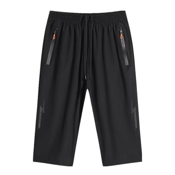Ice Silk Cropped Pants Men Big Tall Loose Fit 3/4 Joggers Cooling ...