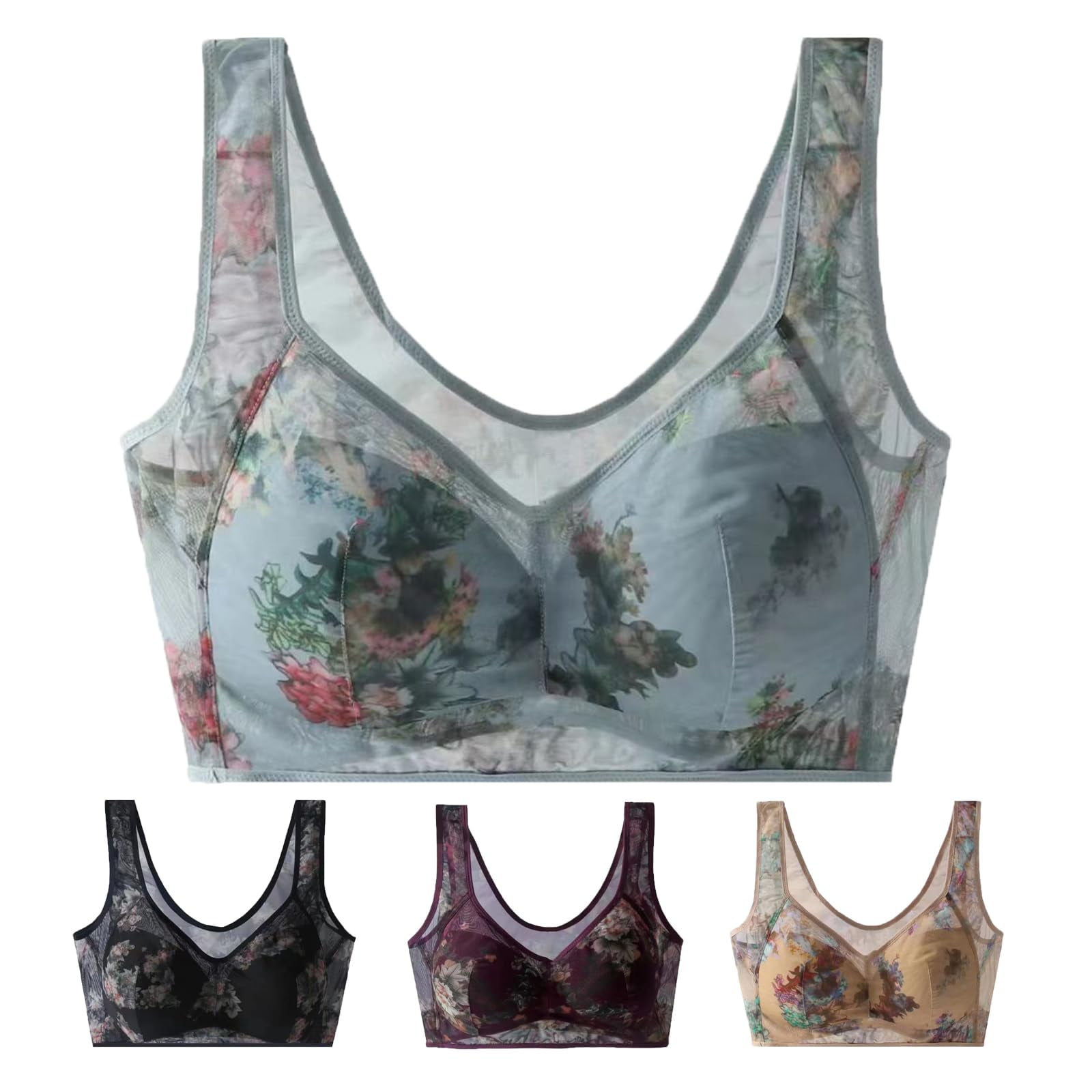 Ice Silk Lace Cooling Comfort Bra, Ice Silk Comfort Bra for Older Women ...