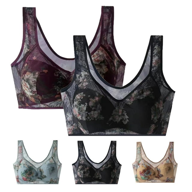 Ice Silk Lace Cooling Comfort Bra, Ice Silk Comfort Bra for Older Women ...