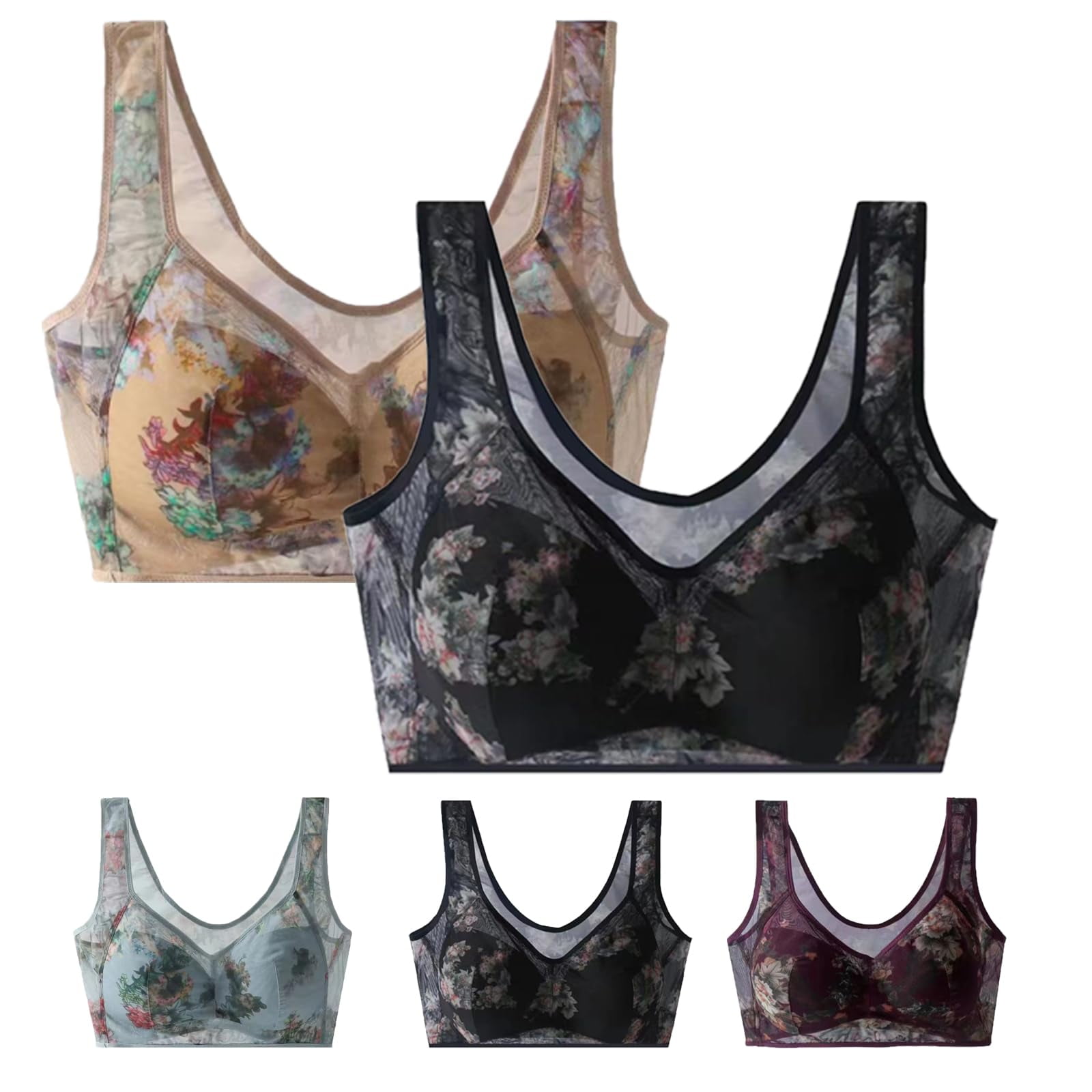 Ice Silk Lace Cooling Comfort Bra, Ice Silk Comfort Bra for Older Women ...