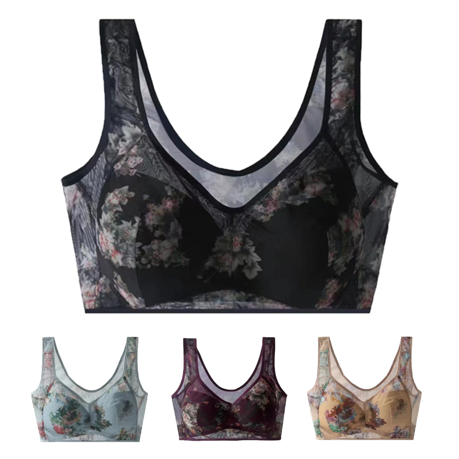 Ice Silk Lace Cooling Comfort Bra, Ice Silk Comfort Bra for Older Women ...