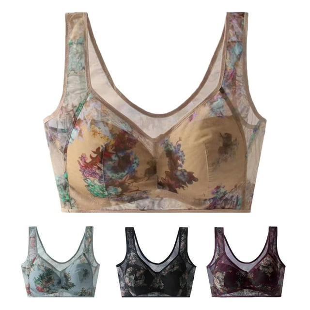 Ice Silk Lace Cooling Comfort Bra, Ice Silk Comfort Bra for Older Women ...