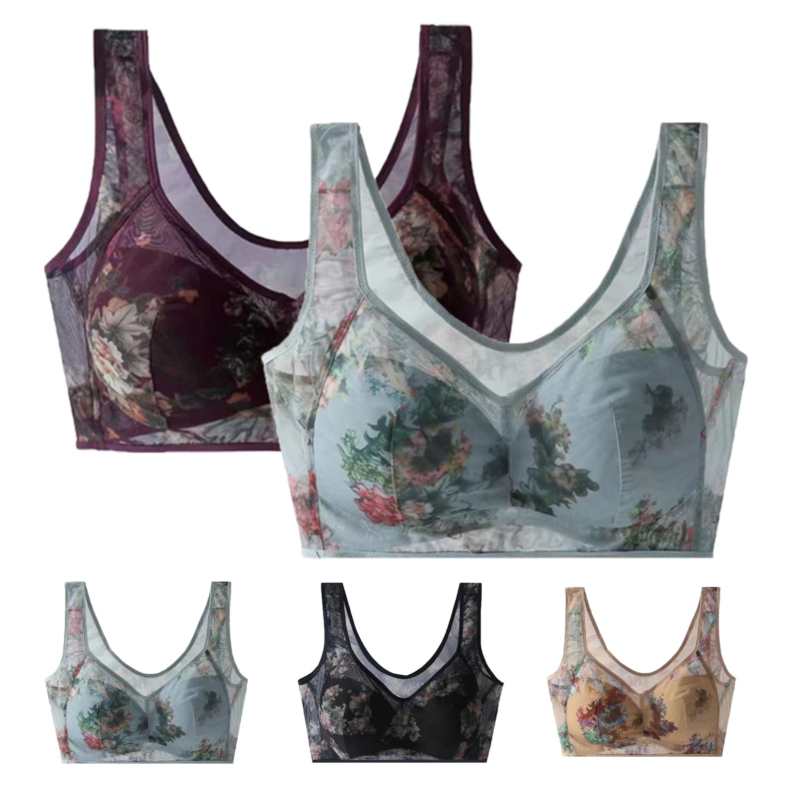 Ice Silk Lace Cooling Comfort Bra, Ice Silk Comfort Bra for Older Women ...