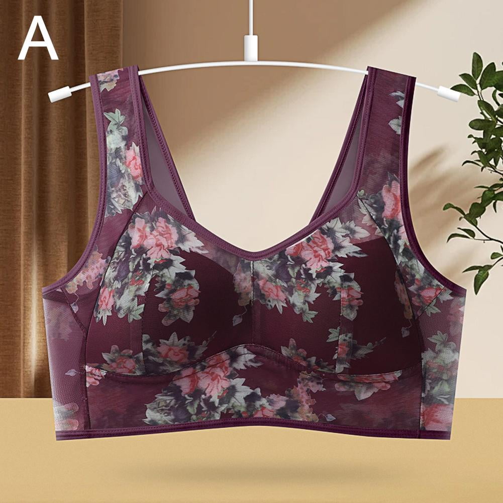 Ice Silk Lace Cooling Comfort Bra, Lace Buttonless Comfortable Bra L7S3 ...