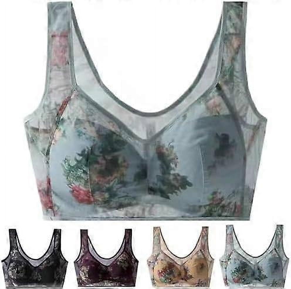 Ice Silk Lace Cooling Comfort Bra, Seamless Wireless Push Up Bras for ...