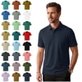 Ice Silk Mens Casual Business Polo Shirt Short Sleeve Quick Dry ...