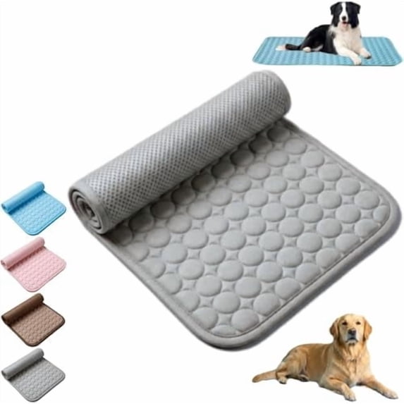 Ice Silk Self Cooling Dog & Cat Mat, Portable Non Slip Washable Icynap ...