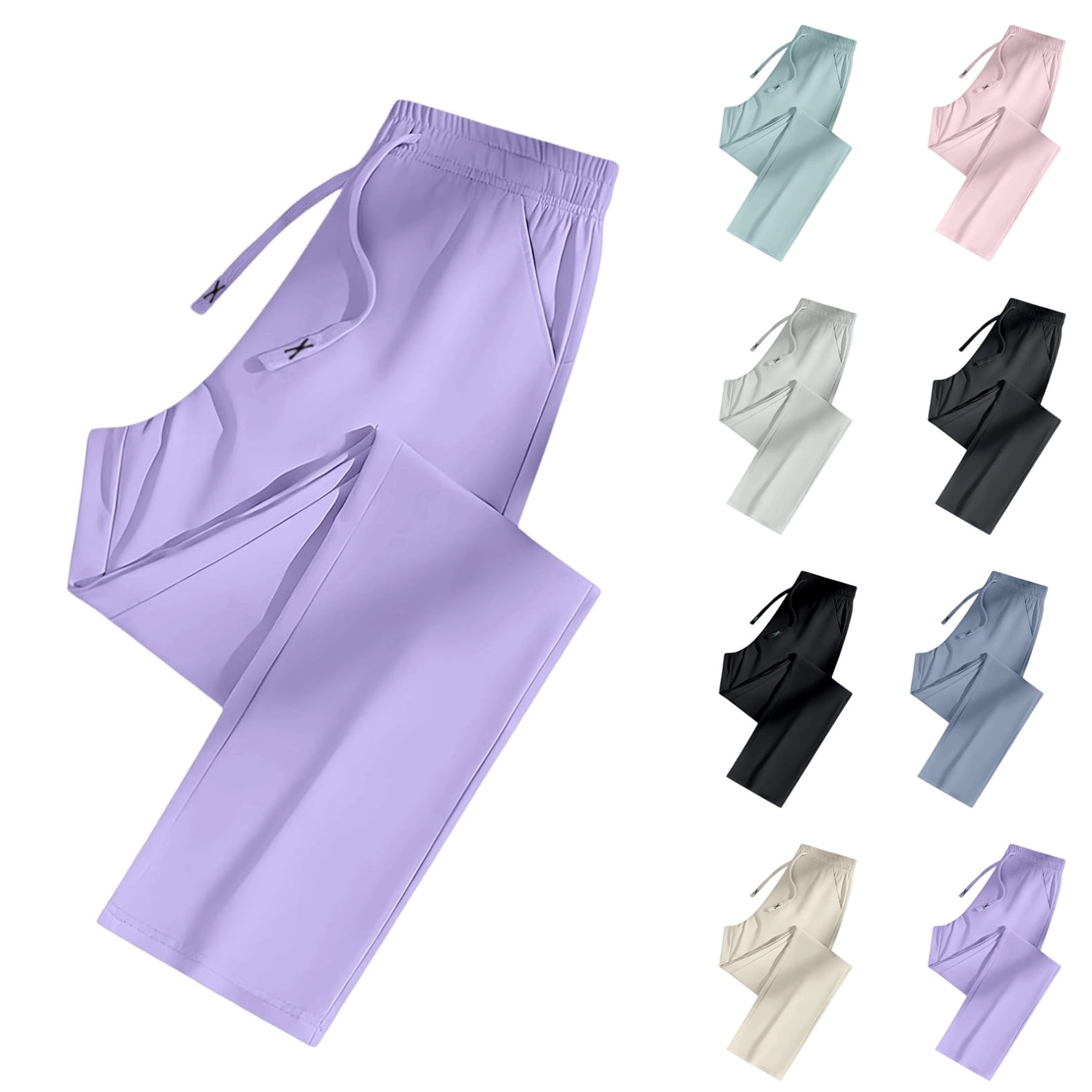 Ice Silk Straight Leg Pants for Women – Quick Dry Breathable Trousers ...