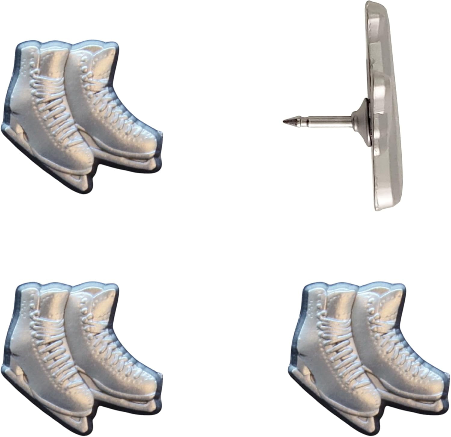 Ice Skates Push Pins - Silver Ice Skates Map Pins for Cork Boards, Maps ...