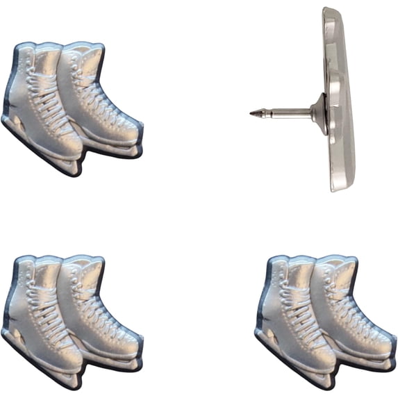 Ice Skates Push Pins - Silver Ice Skates Map Pins for Cork Boards, Maps ...