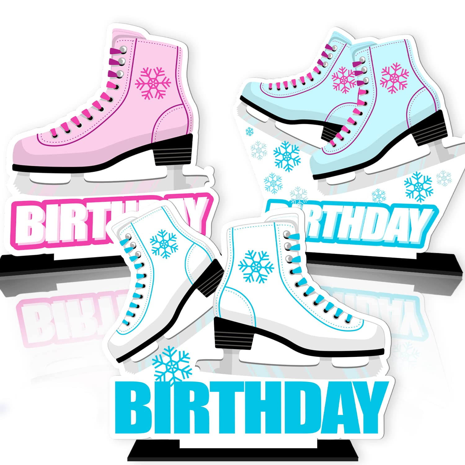 Ice Skating Birthday Acrylic Centerpieces Figure BSL1 Skating Theme ...