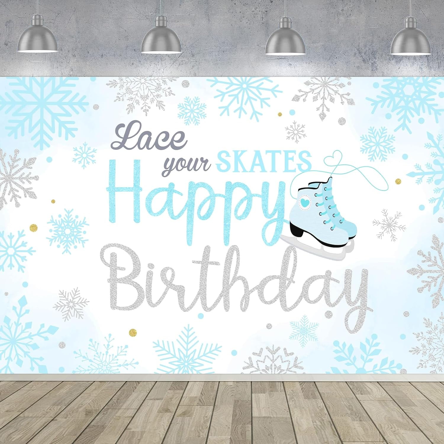 Ice Skating Birthday Party Decorations Snowflake Blue Happy Birthday ...