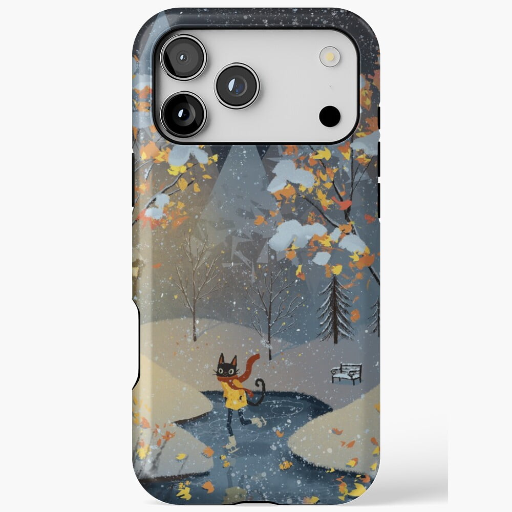 Ice Skating Cat Protective Case for iPhone 11 12 13 14 15 16 17 Pro Max ...